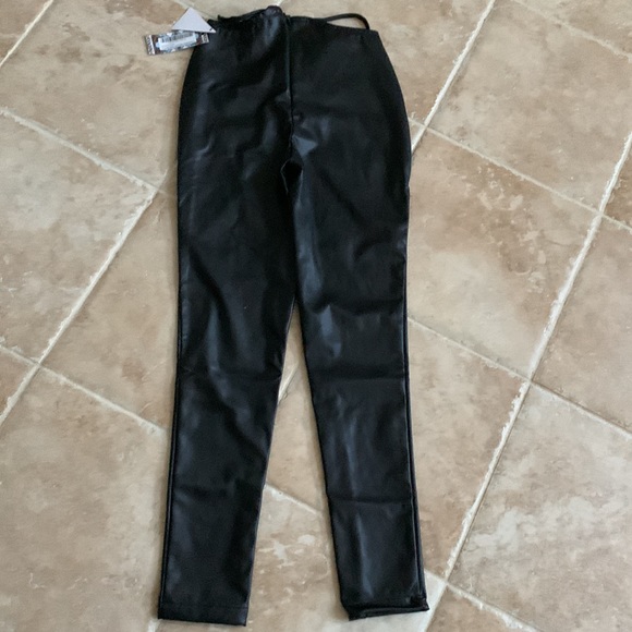 Boohoo | Pants & Jumpsuits | Nwt Boohoo Black Faux Leather High Waisted ...